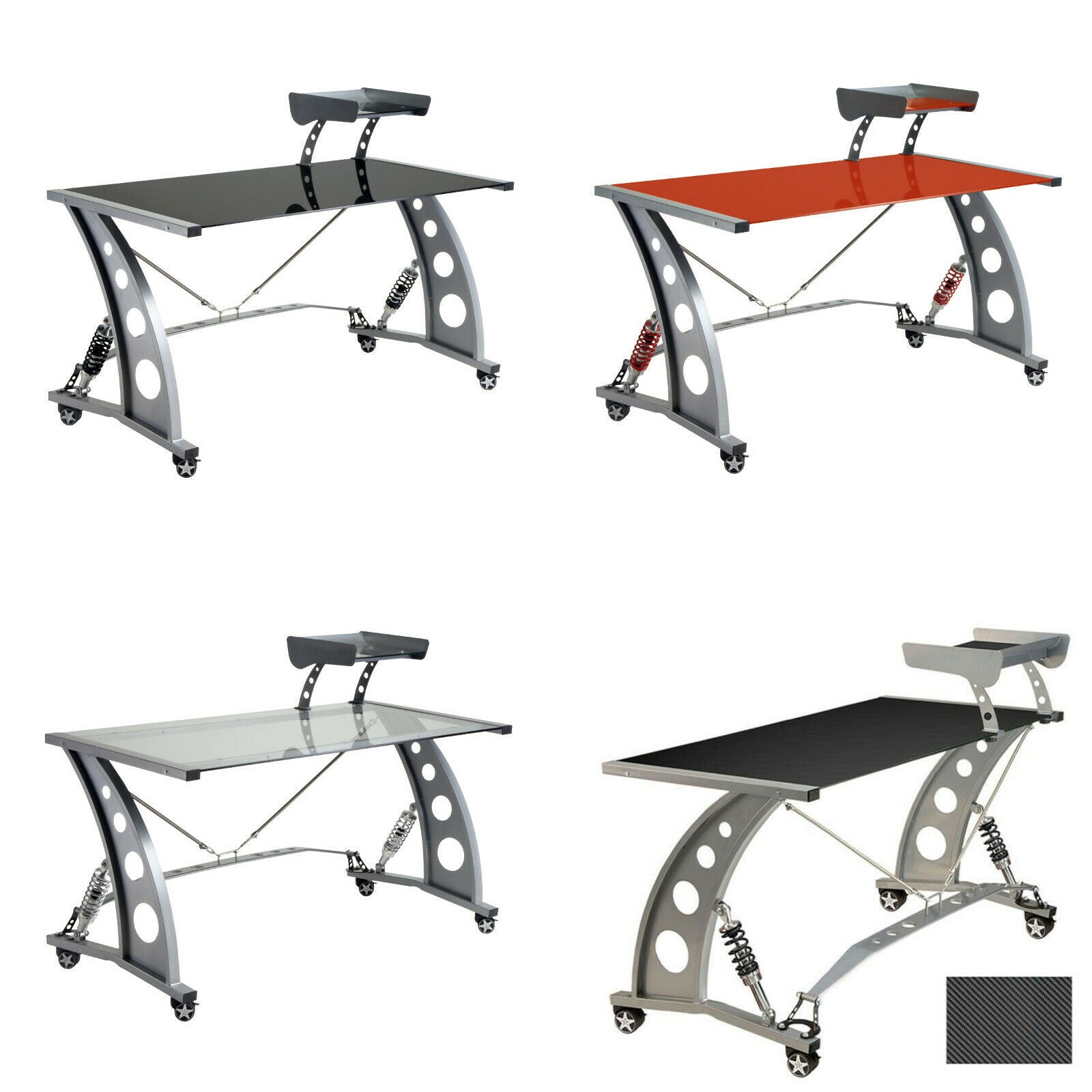 Pitstop Furniture Automotive Themed GT Spoiler Desk w Shelf